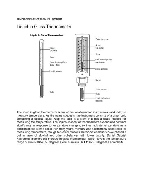 Temperature Measuring Instruments Pdf Thermometer Temperature