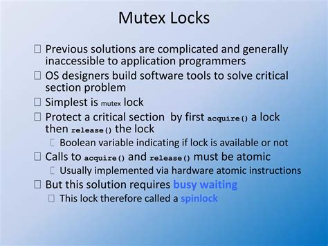 Operating System 24 Mutex Locks And Semaphores Pptx Operating