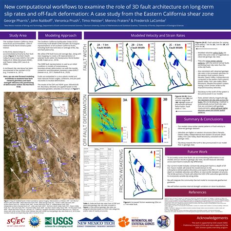 Scec2023 Poster 207 New Computational Workflows To Examine The Role Of 3d Fault Architecture