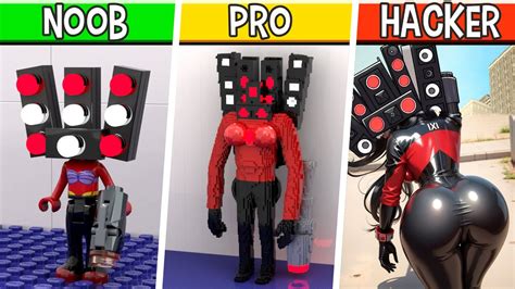LEGO Titan Speakerwoman Noob Pro HACKER Skibidi Toilet YouTube