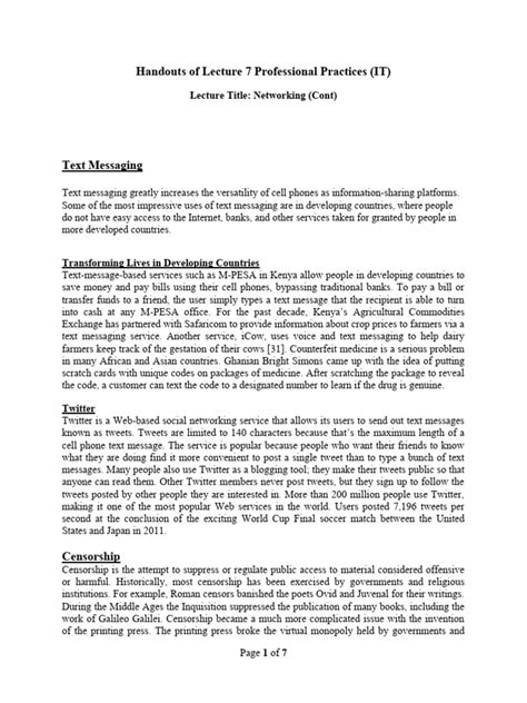 csc110 lecture 07 handouts pdf first amendment to the united states constitution internet
