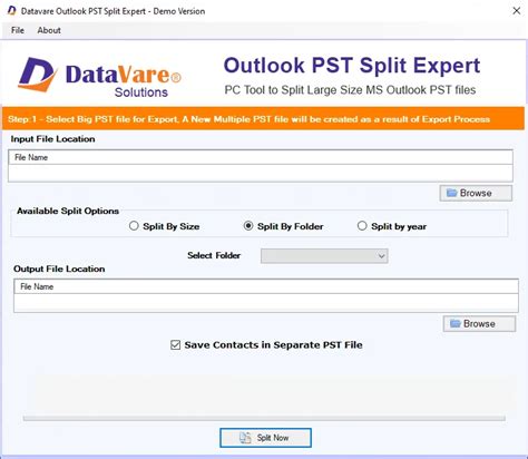 How To Split Outlook PST With Datavare Software