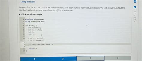 Jump To Level 1 Integers First Val And Secondval Are Read From Input