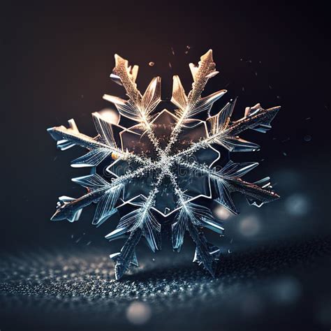 Snowflake Close Up Made With Generative Ai Stock Illustration