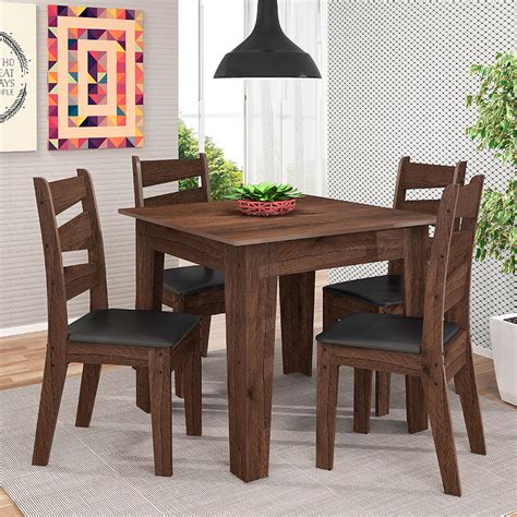 Conjunto Comedor Isis 4 Sillas Celta Ebanonegro Abba Import Export