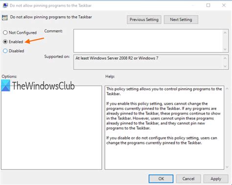 Windows 11 10에서 작업 표시줄에 프로그램 고정 또는 고정 해제 방지