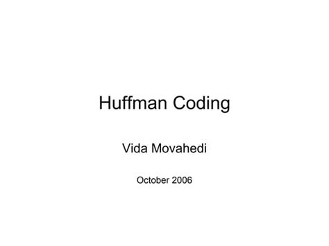 Huffman Coding Ppt Programming Languages Computing