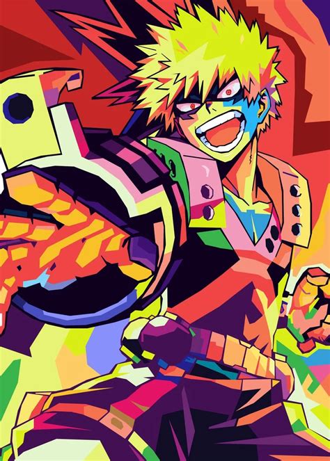 Bakugo Poster By Azlan Xavier Displate Anime Character Drawing