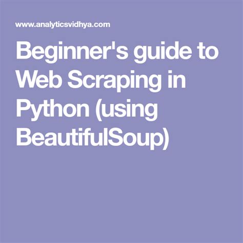 Beginner S Guide To Web Scraping In Python Using BeautifulSoup Python Learn Programming