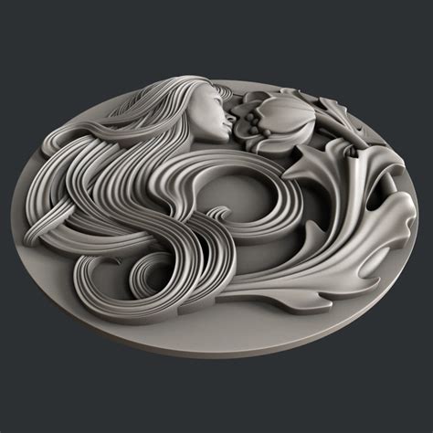 D STL Models For CNC Router Woman Flower Etsy