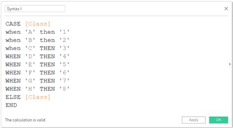 Tableau Case Function