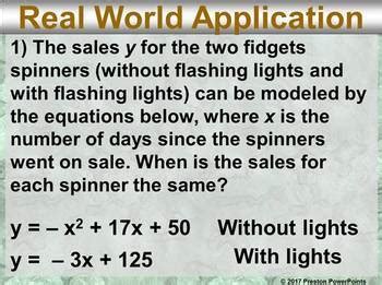 Alg Solving Systems Of Linear And Quadratic Equations In A PowerPoint