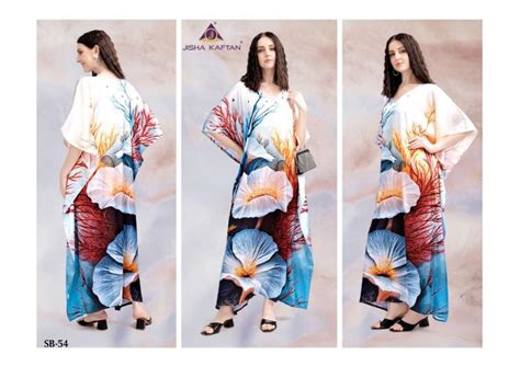 Jisha Kaftan Satin Breeze Vol 7 Japan Satin Digital Printed Kaftan