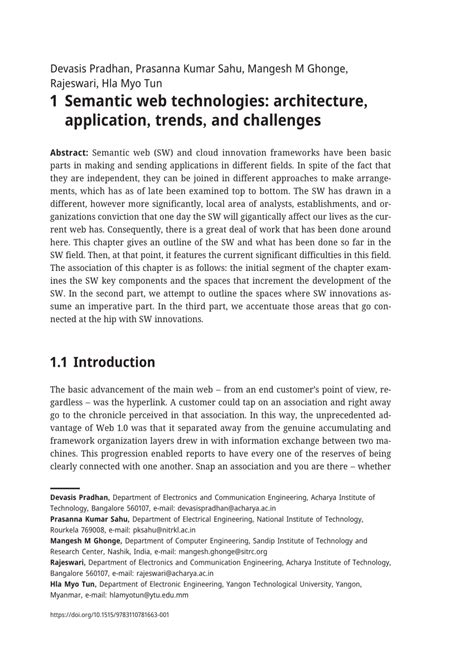 pdf semantic web technologies architecture application trends and