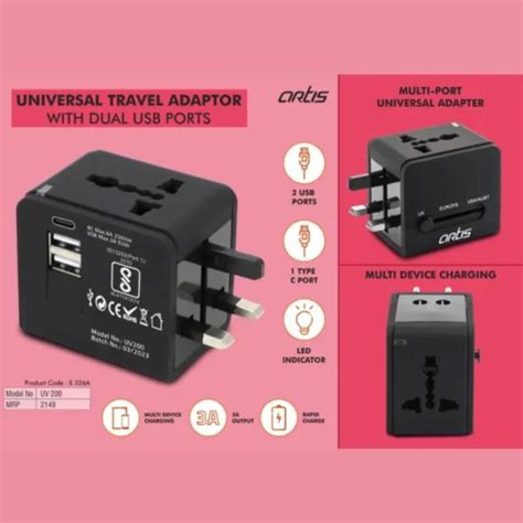 Universal Travel Adaptor With Dual Usb Port Merch Story
