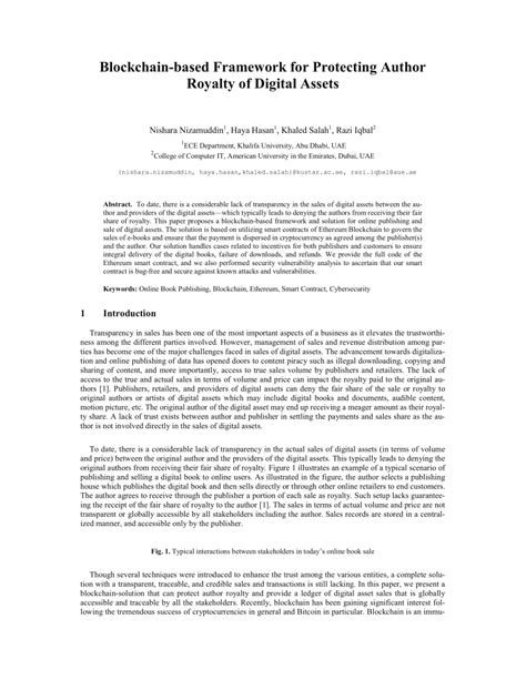 Pdf Blockchain Based Framework For Protecting Author Royalty Of