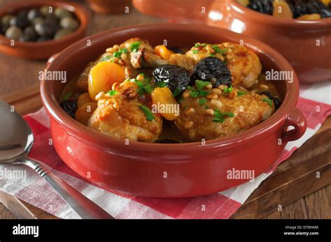 Pollo A La Catalana Catalan Chicken With Dried Fruit And Pine Nuts