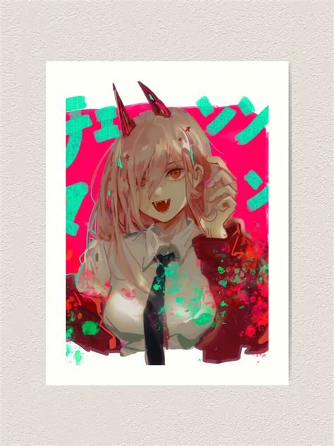 Power Chainsaw Man Anime Waifu Art Print For Sale By Willybatlong