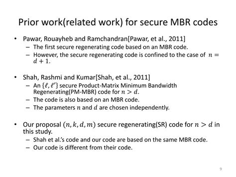 Ppt Secret Sharing Schemes Based On Minimum Bandwidth Regenerating