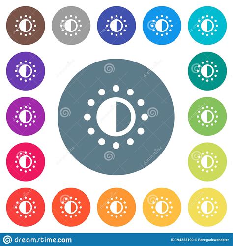 Saturation Control Flat White Icons In Square Backgrounds Vector Illustration Cartoondealer