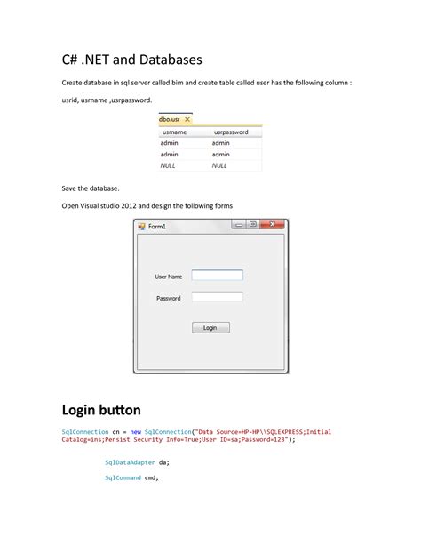 Sqlc Hgh C Net And Databases Create Database In Sql Server