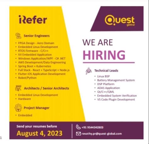 Revathy P R On Linkedin Hiring Job Jobopening Referral Jobindia Softwarejobs Itjobsindia