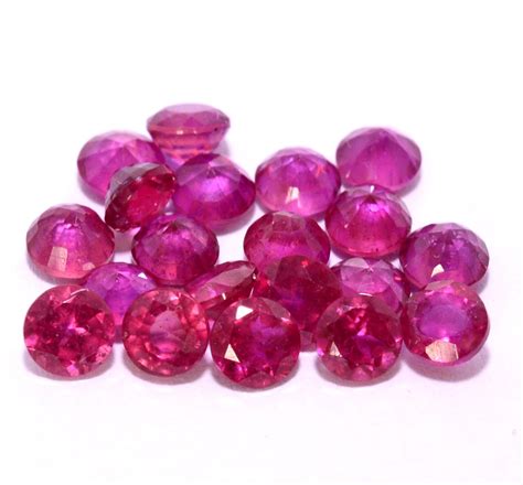 4 Mm Natural Ruby Round Cut Lot 20 Pcs 7 36 Cts Calibrated Etsy
