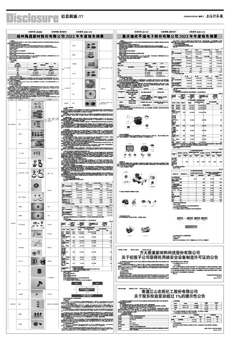 2024年04月24日 第77版：信息披露上海证券报