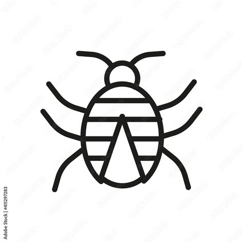 Outline Bug Line Icons Isolated On A White Background Box Icons Sign Stock Vector Adobe Stock