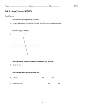 Fillable Online Unit 2 Linear Functions REVIEW Burlington Fax Email Print PdfFiller