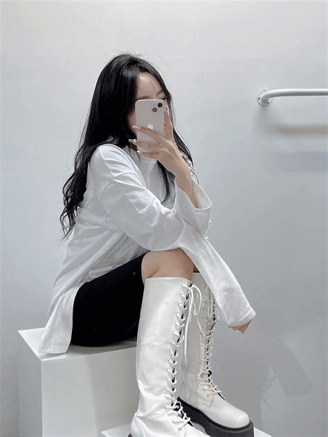 사계절내내착용 키높이부츠 진심 데일리템 레이스업 통굽 워커 집업 가죽 롱부츠 5cm 에이블리