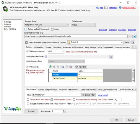 Calling Gmail Rest Api Using Ssis Read Emails Zappysys Blog