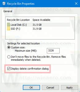 Enable Delete Confirmation In Windows 10