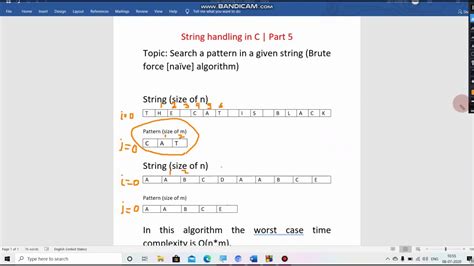 String Handling In C Part 5algorithmprogram To Search A Pattern In A Given String Youtube