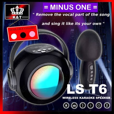 Ls T6 Portable Wireless Bluetooth Karaoke Speaker With Wireless Microphone Home Ktv Machine Rgb