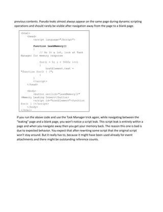 Memory Leak Patterns In Javascript PDF