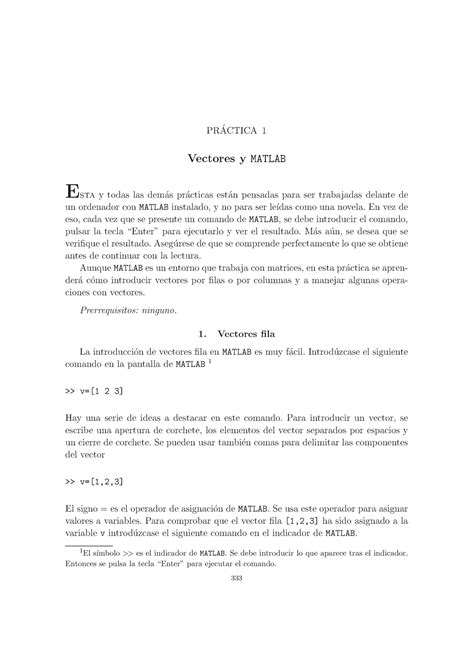 Practica Y Matlab Vectores Matrices Metodos Numericos UPB Studocu