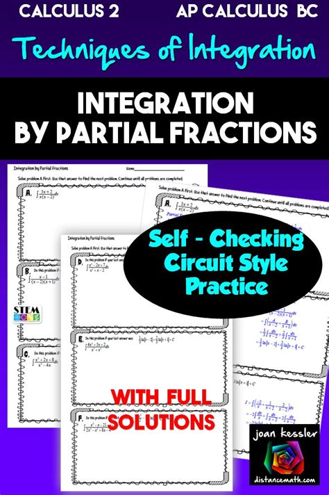 Integration By Partial Fractions Circuit Training Ap Calculus