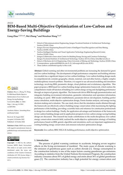 pdf bim based multi objective optimization of low carbon and energy