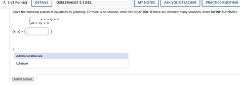 Solved Solve The Following System Of Equations By Graphing