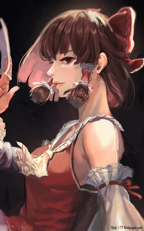 Touhou Reimu Hakurei Shrine Maiden 2k Plakpapier Aflaai