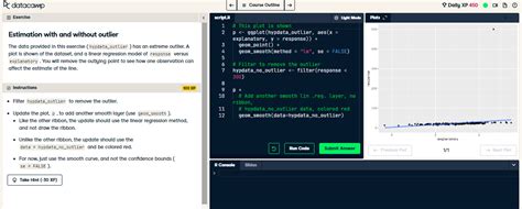 K Datacamp E Course Outline E Dally XP Chegg Com