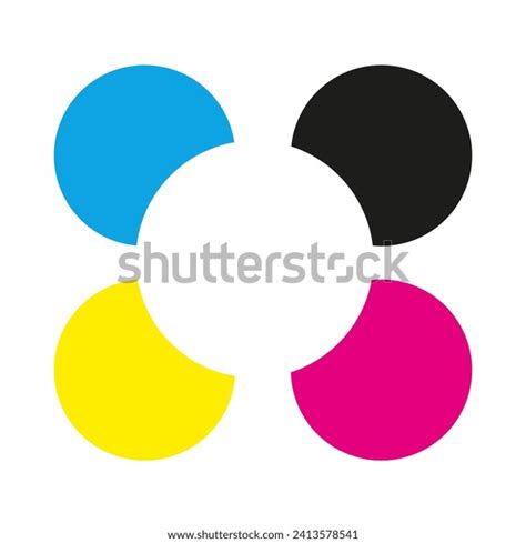 Four Squircle Shapes Cmyk Colours Icon Stock Vector Royalty Free