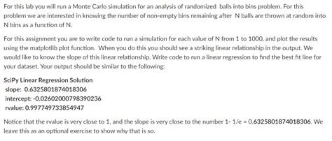 Solved For This Lab You Will Run A Monte Carlo Simulation Chegg