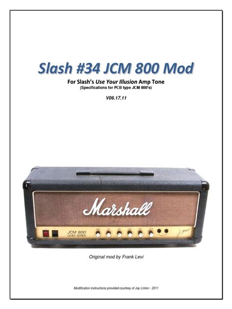 Final Slash Jcm 800 34 Mod Specs 061711 Pdf Amplifier Capacitor