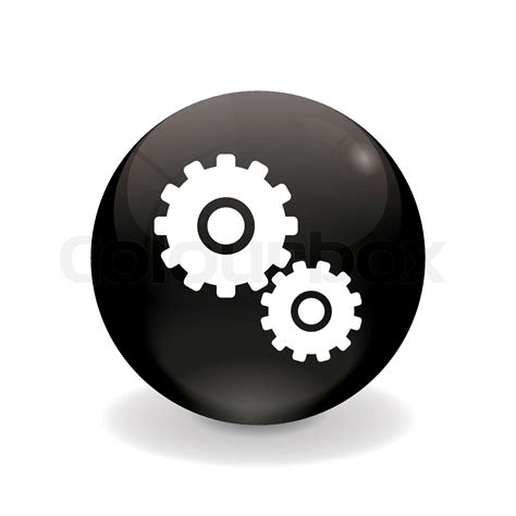 Round Black Button Gear Icon Stock Vector Colourbox