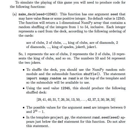 Solved To Simulate The Playing Of This Game You Will Need To Chegg
