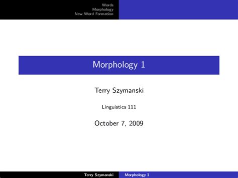 Slides For What Is Word Introduction To Language Ling 111 Docsity