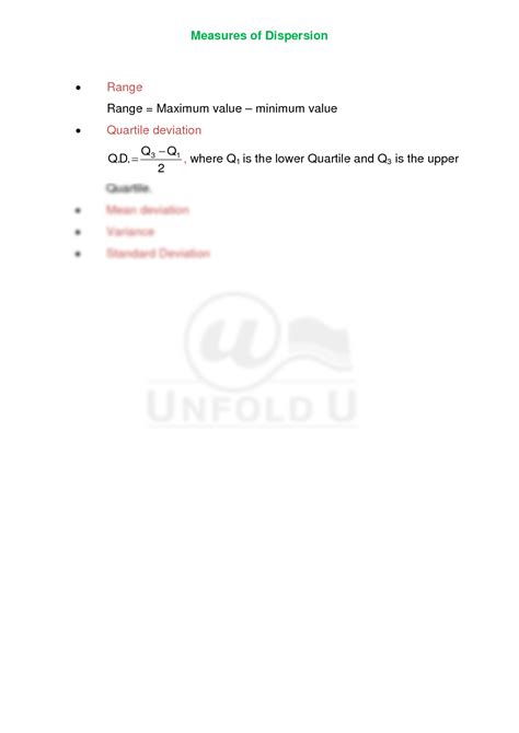 SOLUTION Measures Of Dispersion Studypool