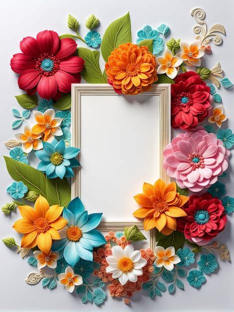 Frame For Flowers 3d Renderingframe Rendering Premium Ai Generated Vector